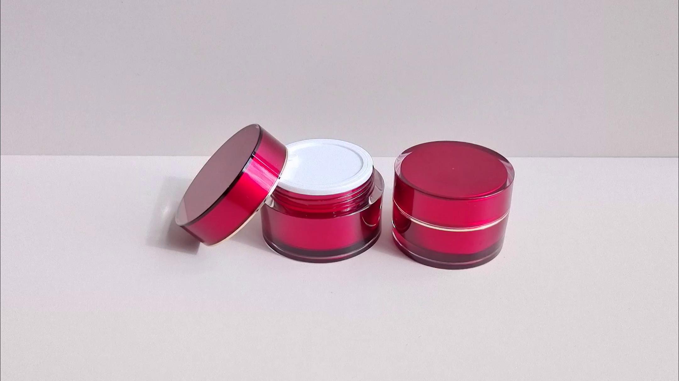 Hot Sale Cosmetic Skincare Acrylic Cream Jar with Gold Line AJ34 ...